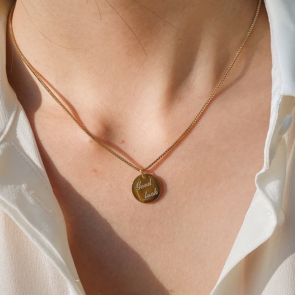 Jewelry | Good Luck Gold Disc Chock Necklace | Poshmark